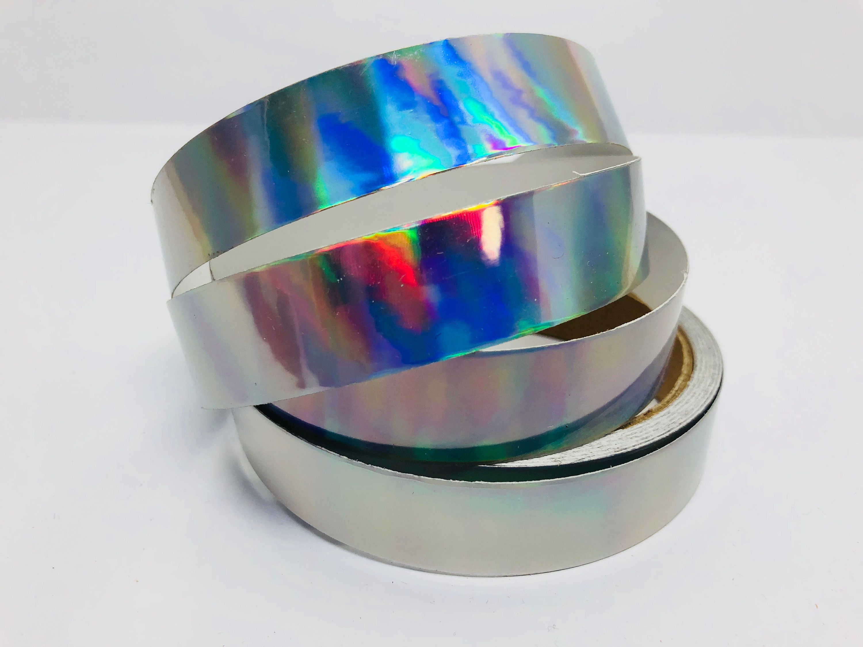 Silver Rainbow Oil Slick Overall Tape, Choose Your Size, Oilslick ...