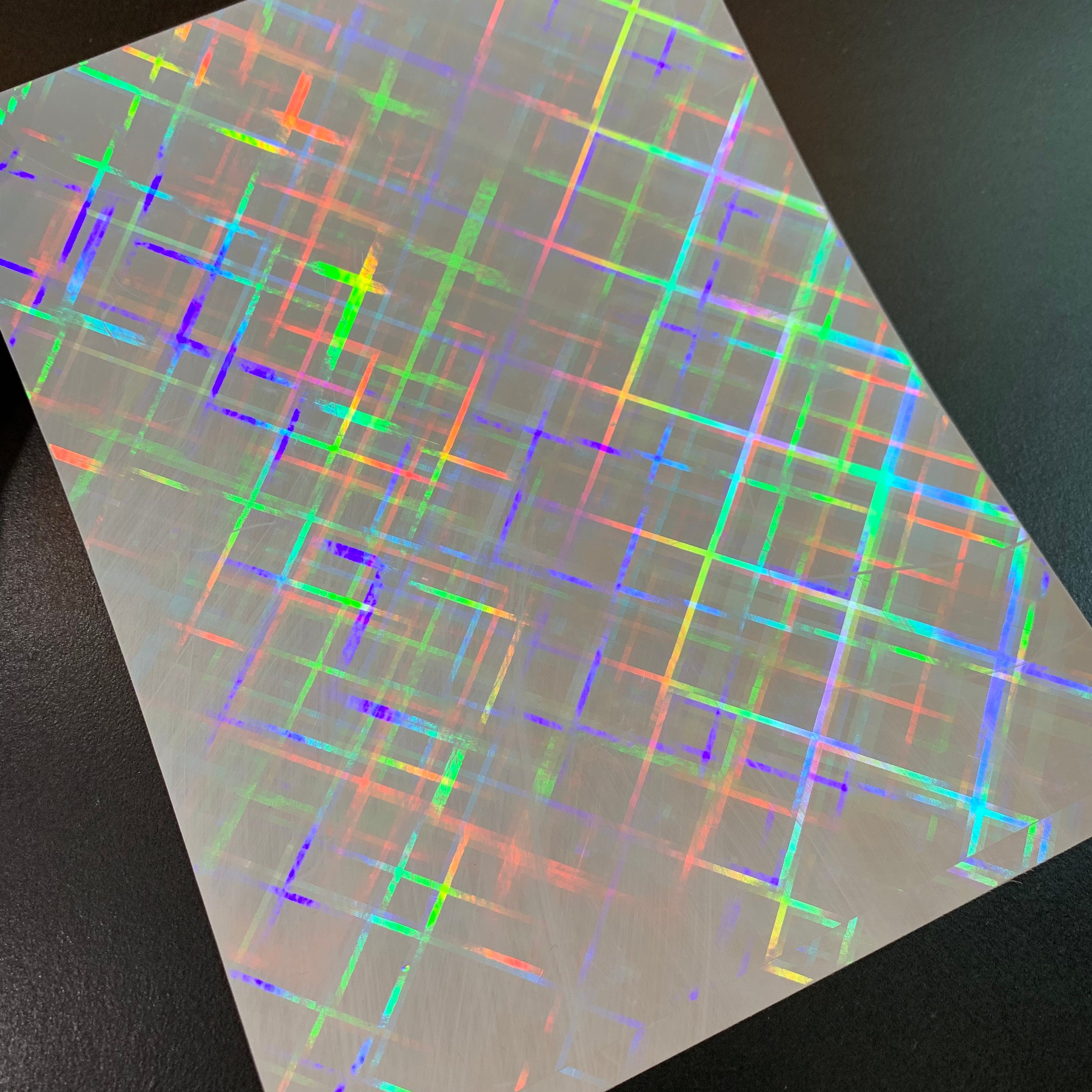 Plaid Transparent Self Adhesive Holographic Film | Choose Your Quantity ...