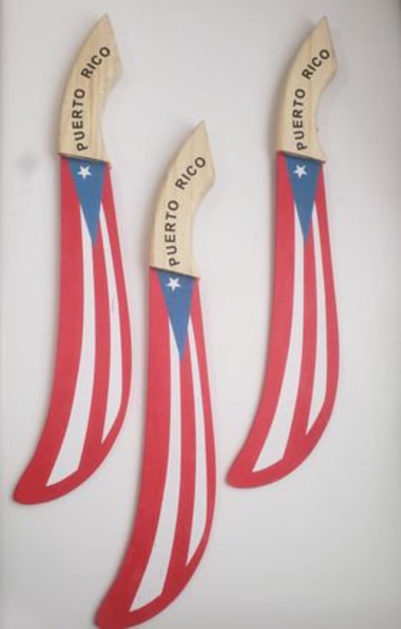 Puerto Rico Flag Machete Material wooden Measure | Etsy
