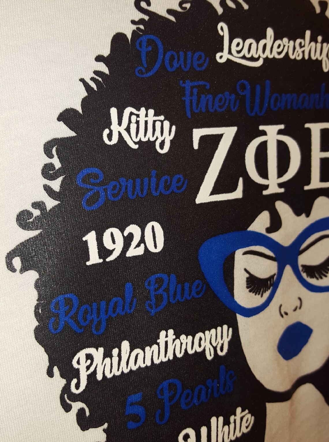 Zeta Phi Beta Sorority, Inc. Word Art Afro Woman T-shirt New Diva 1920 ...