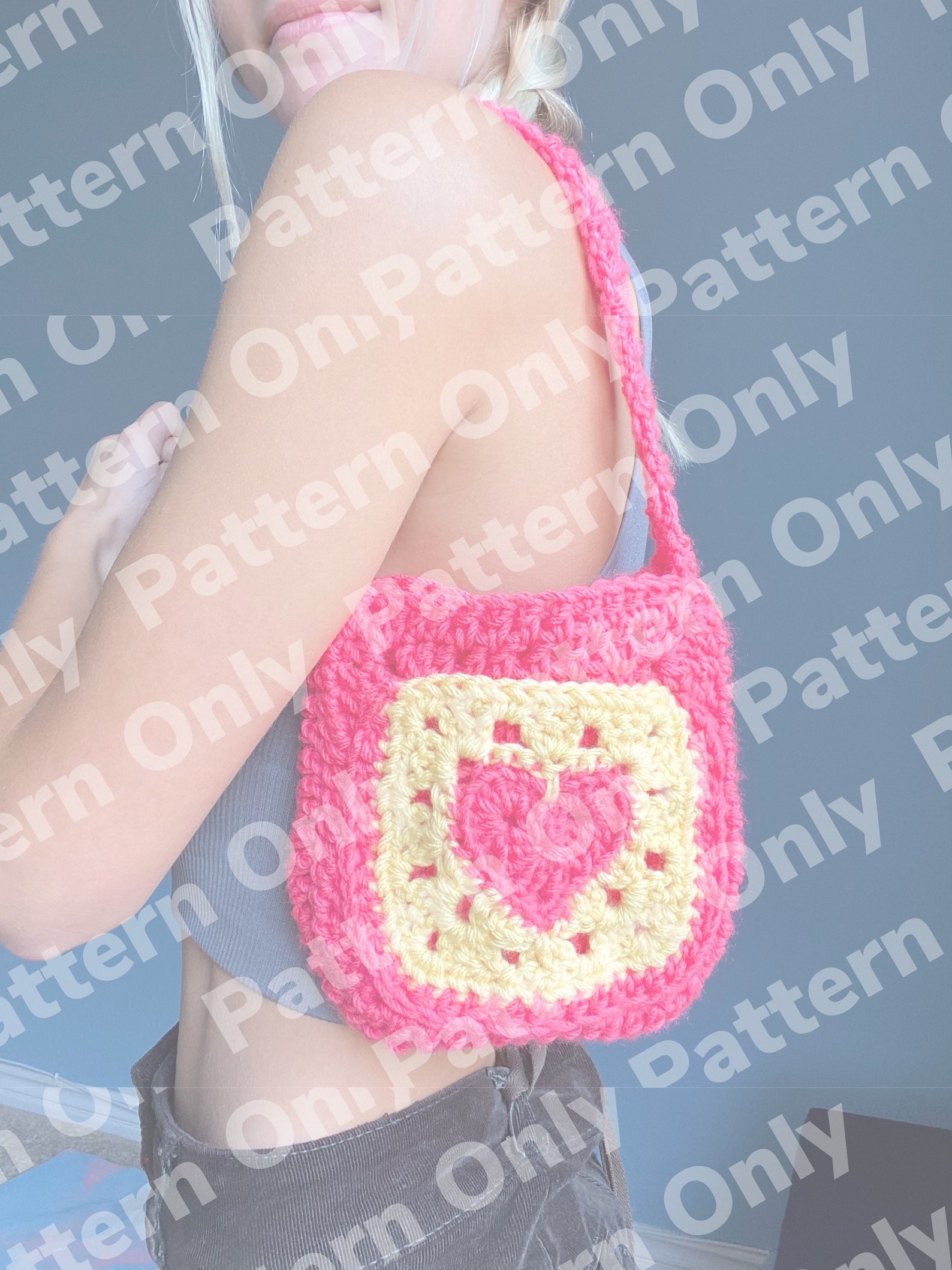 PATTERN Crochet Heart Pocket Bag Full written pattern w/ | Etsy