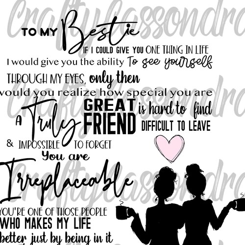 PNG Besties Quote to My Bestie If I Could Give You One Thing | Etsy