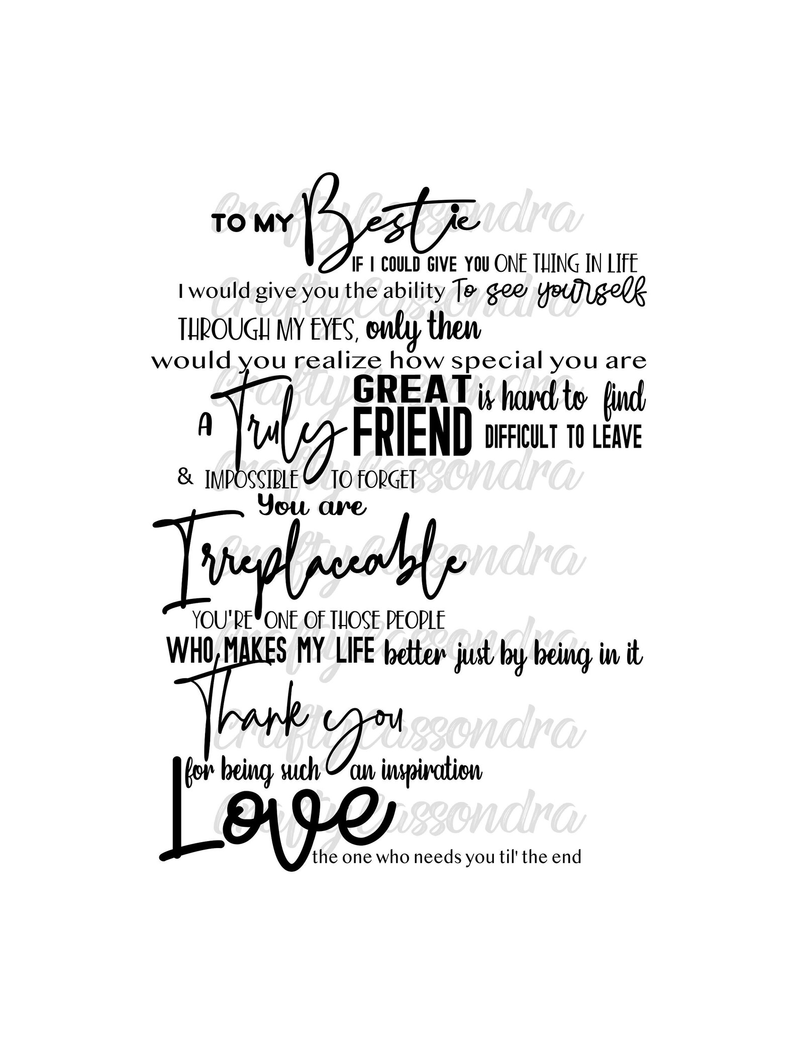 PNG Besties Quote - to My Bestie If I Could Give You One Thing in Life ...