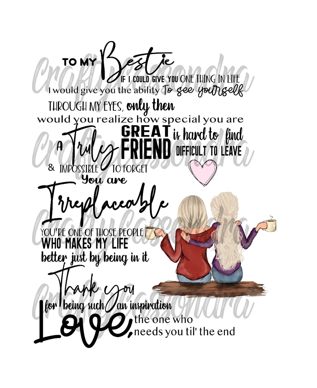 PNG Besties Quote to My Bestie If I Could Give You One Thing - Etsy