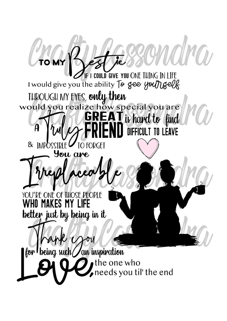 PNG Besties Quote to My Bestie If I Could Give You One Thing - Etsy
