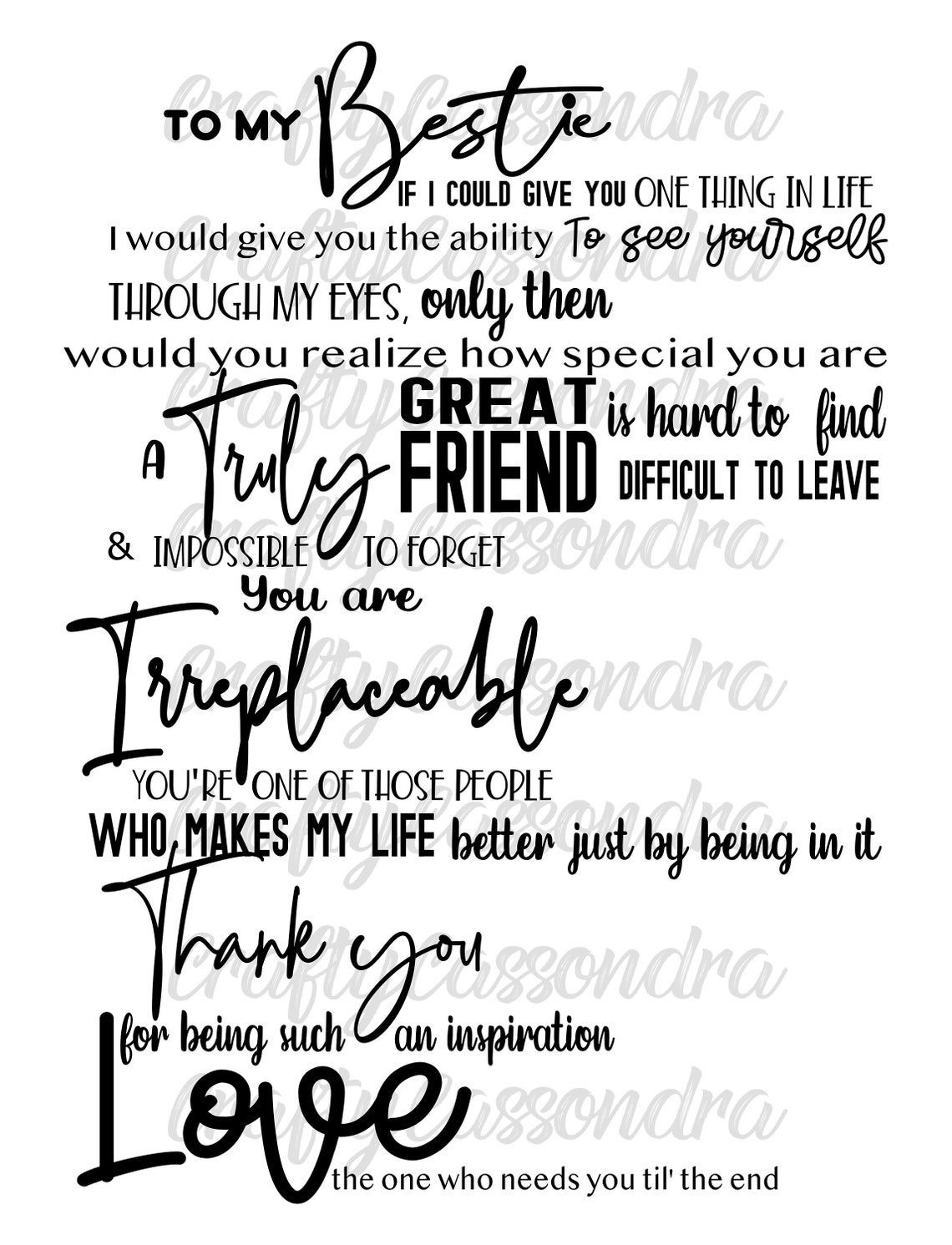 PNG Besties Quote to My Bestie If I Could Give You One Thing | Etsy