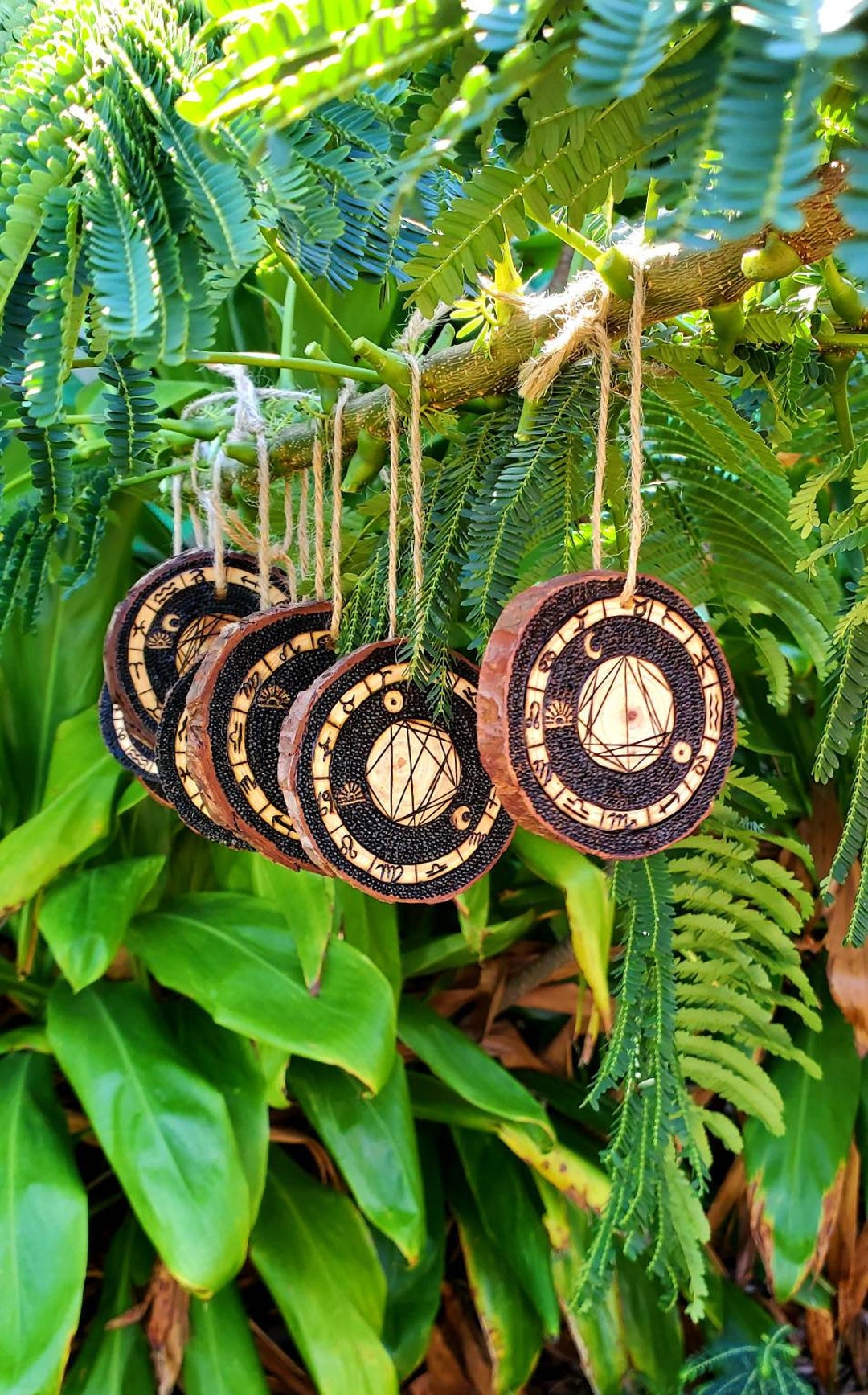 Custom Pyrography Natal Chart Pendant. Personalized Astrology Birth ...