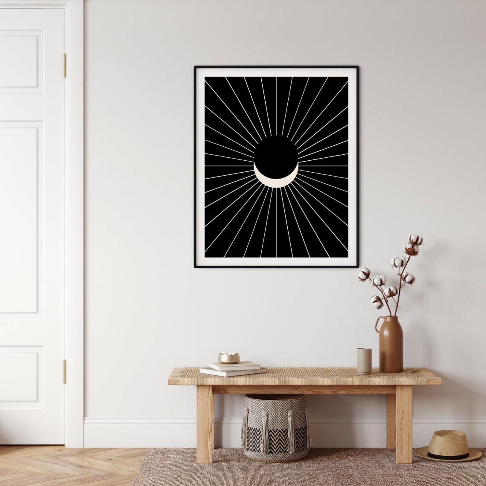 Crescent Moon Print, Boho Wall Art, Boho Decor, Modern Minimalism Art ...
