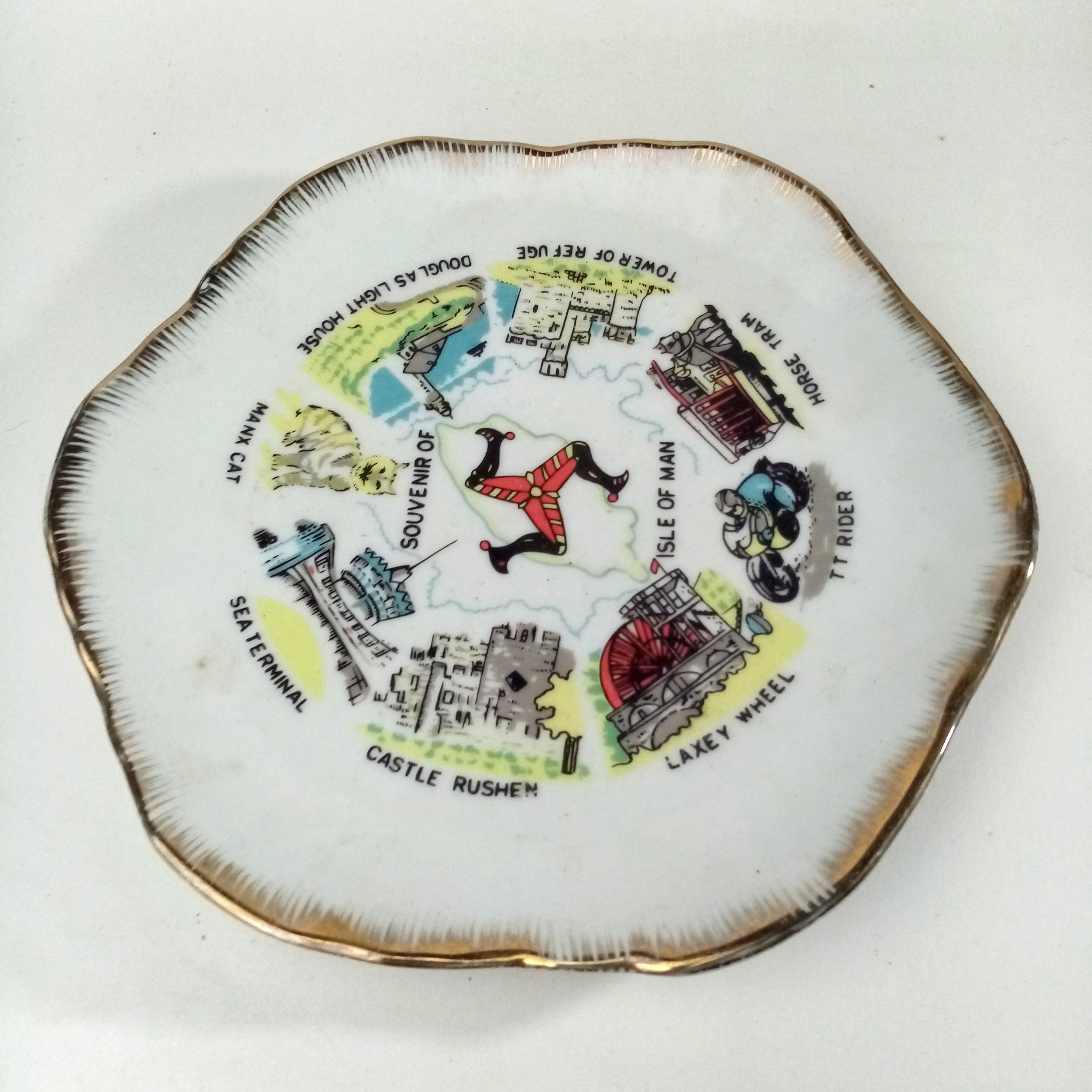 Vintage Souvenir Isle of Man Cabinet Plate Manx Souvenir - Etsy