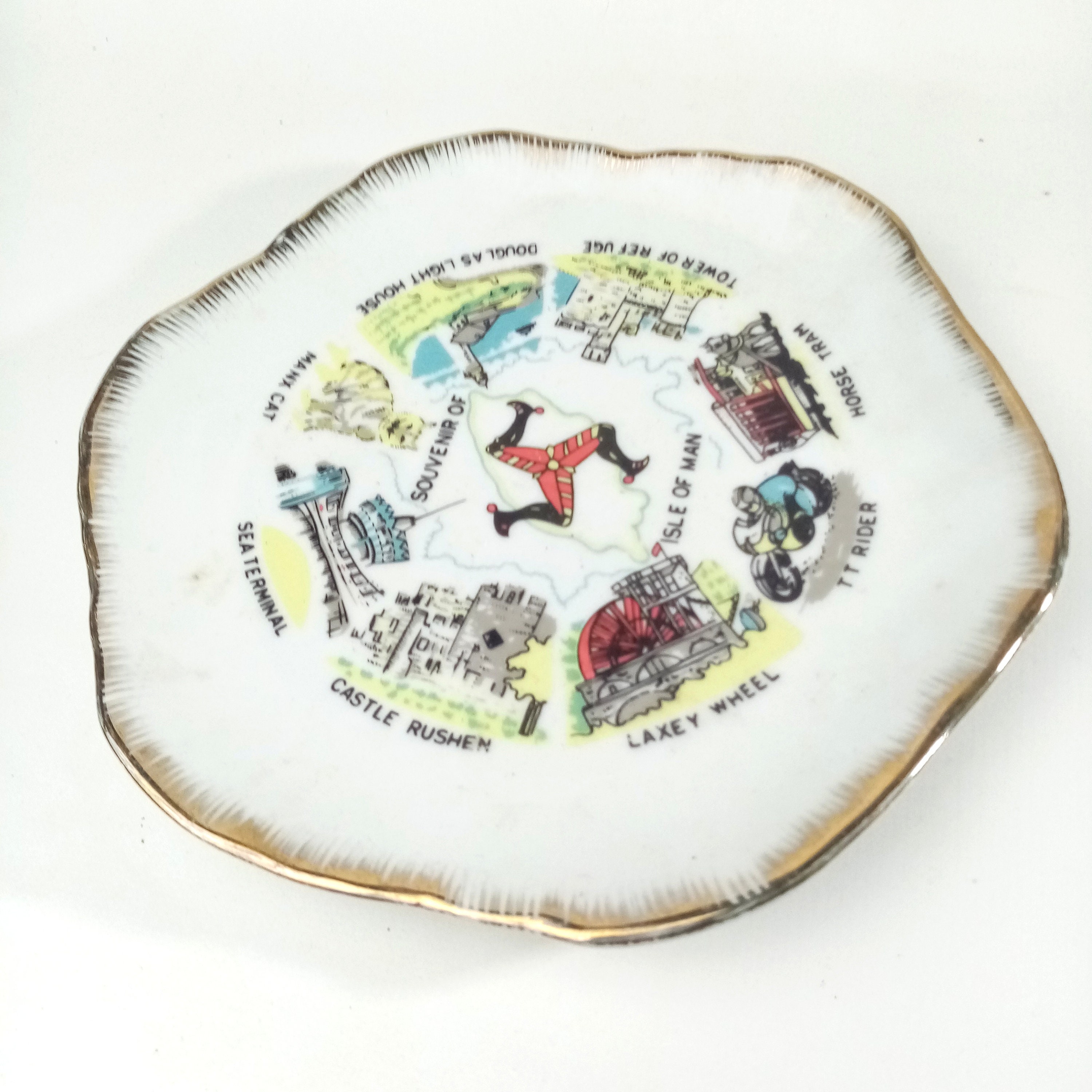 Vintage Souvenir Isle of Man Cabinet Plate Manx Souvenir - Etsy