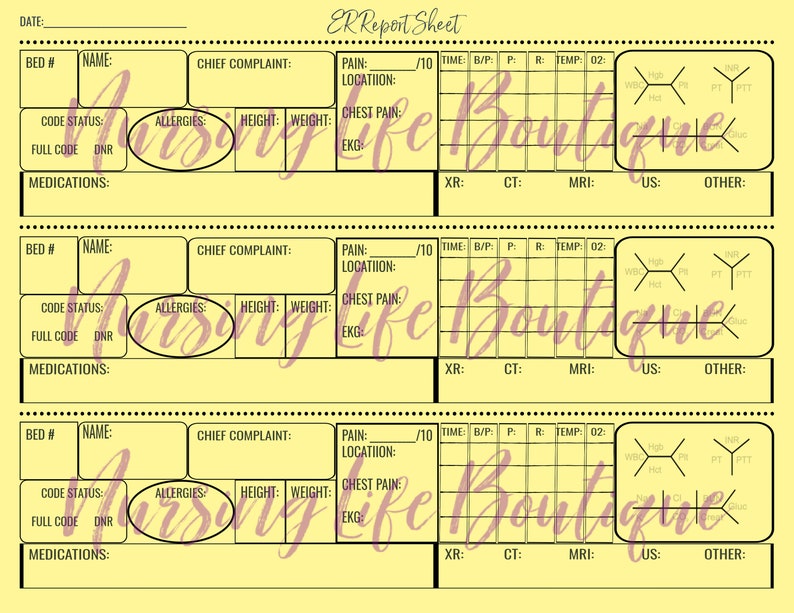 ER Report Sheet - Etsy