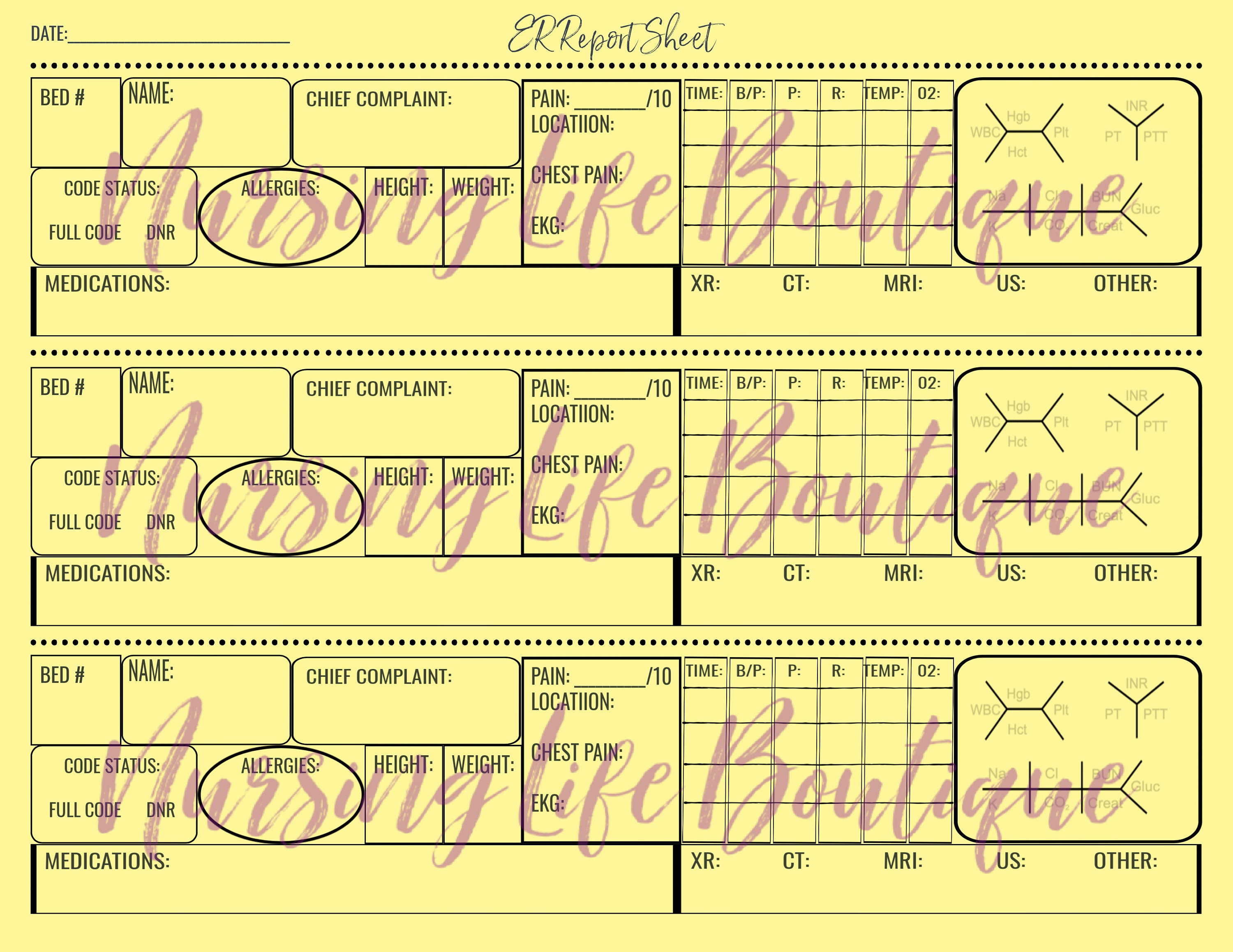 ER Report Sheet - Etsy