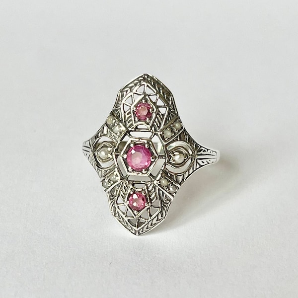 Ruby Filigree Ring - Etsy