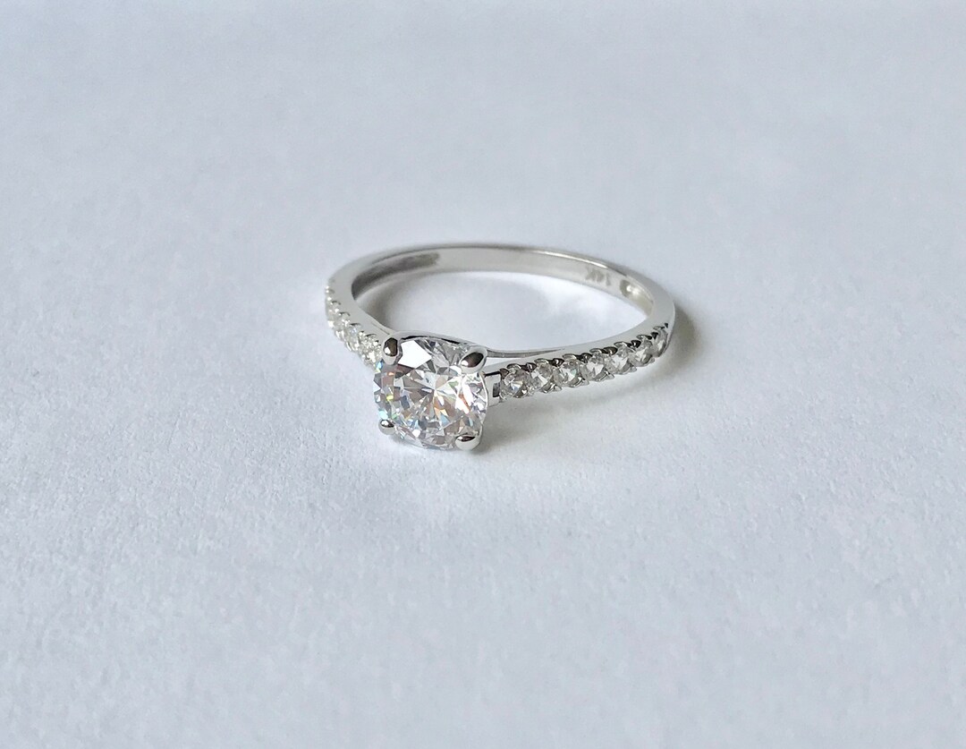 1 Ct Engagement Ring // SOLID 14k Gold, Ethical Engagement Ring, CZ Lab ...