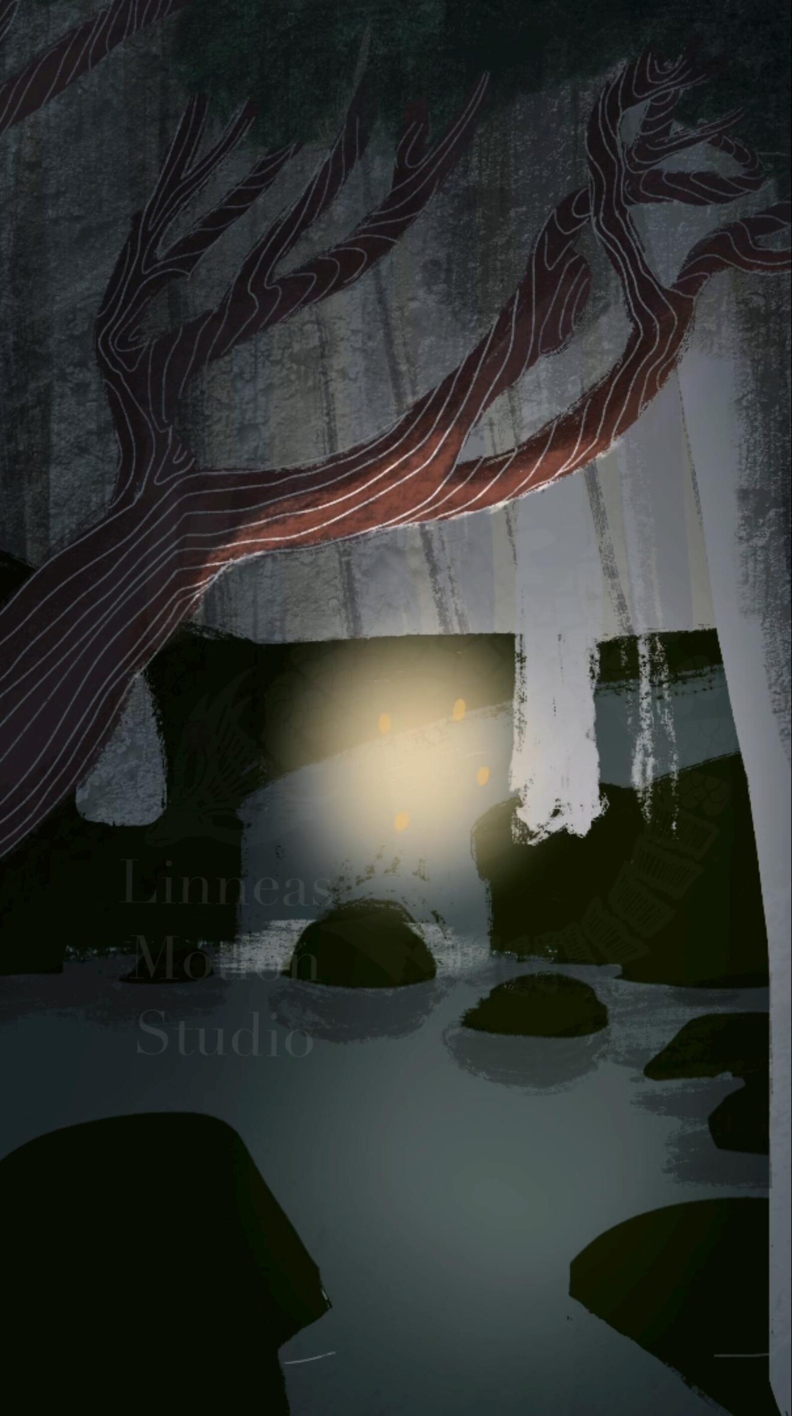 Hand Painted Forest Animation Loops | Seamless Vertical MP4 (digital ...