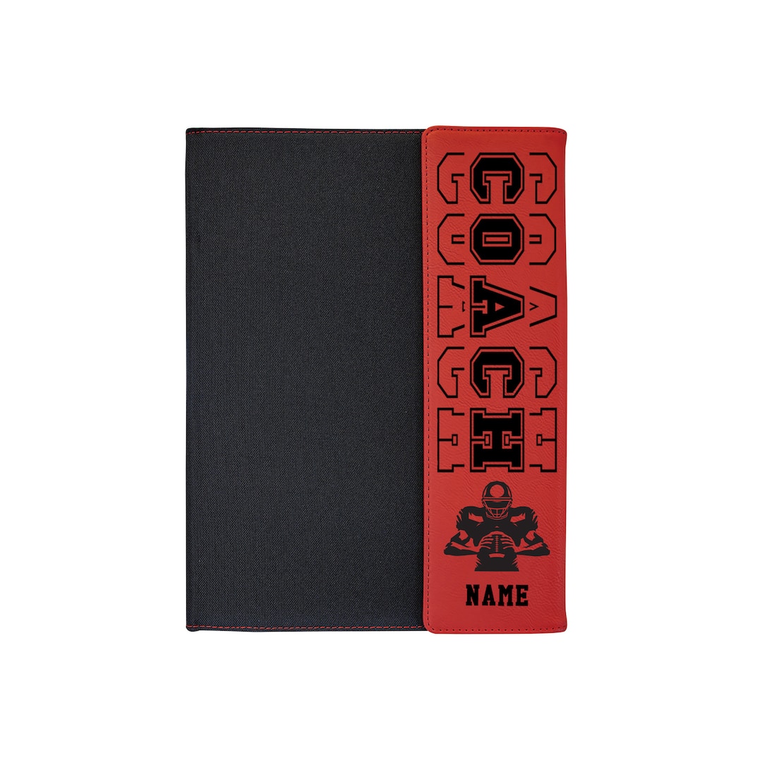 Personalized Football Coach Portfolio: Engraved Leatherette Journal - Etsy