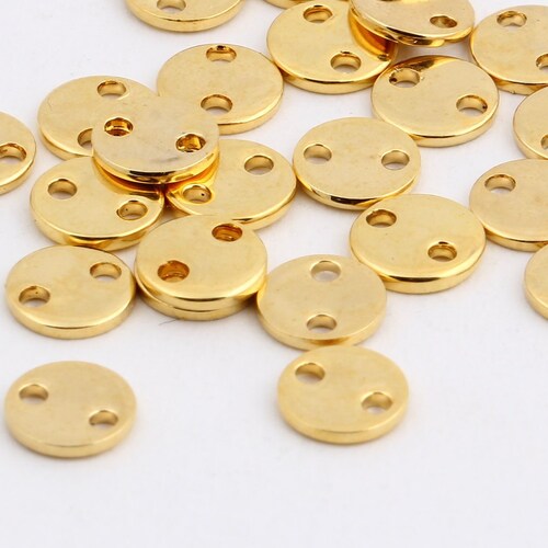 10 Pcs Gold Disc6mm 24k Shiny Gold Disc Stamped Disc Coins - Etsy