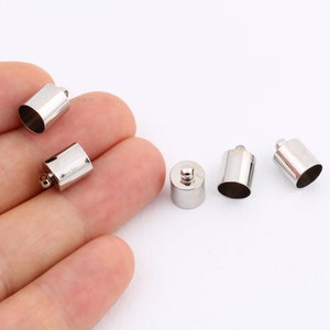 İnner 7mm Silver Plated End Cap ,hole Inner 7mm, Huge End Caps,solid ...