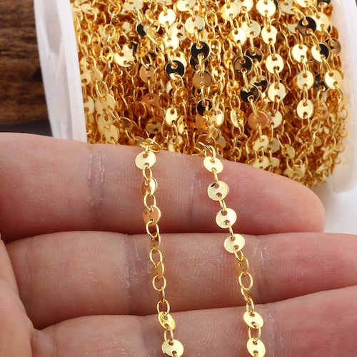 6x10mm 24 K Shiny Gold Plated Chains Necklace Chains Round | Etsy