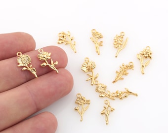 Birth Flower Charm - Etsy