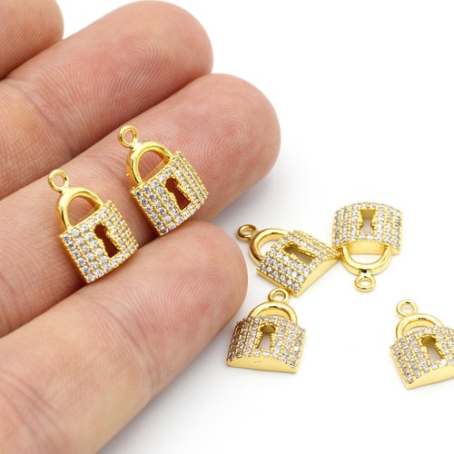 24k Shiny Gold Padlock Charms Mini Lock Charms Padlock - Etsy