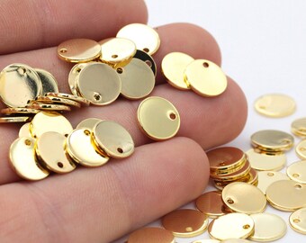 10 Pcs Gold Disc6mm 24k Shiny Gold Disc Stamped Disc Coins - Etsy
