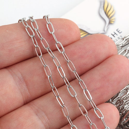 Silver Plated Oval Chains Necklace Chains Silver Plated | Etsy