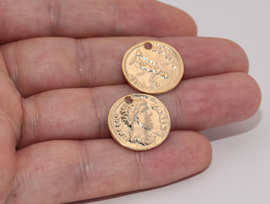 Greek Coins, 24k Gold Plated Greek Coins, Greek Coins Charms, Coins ...