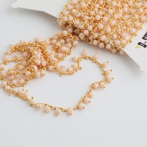 33 Feet Gold Plated Crystal Chains Beaded Chains Rosary - Etsy