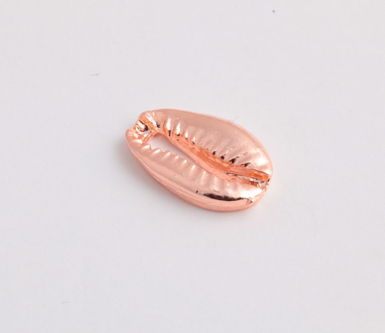 1 Pcs Rose Gold Plated Cowrie Charmscowrie Shell Pendant - Etsy