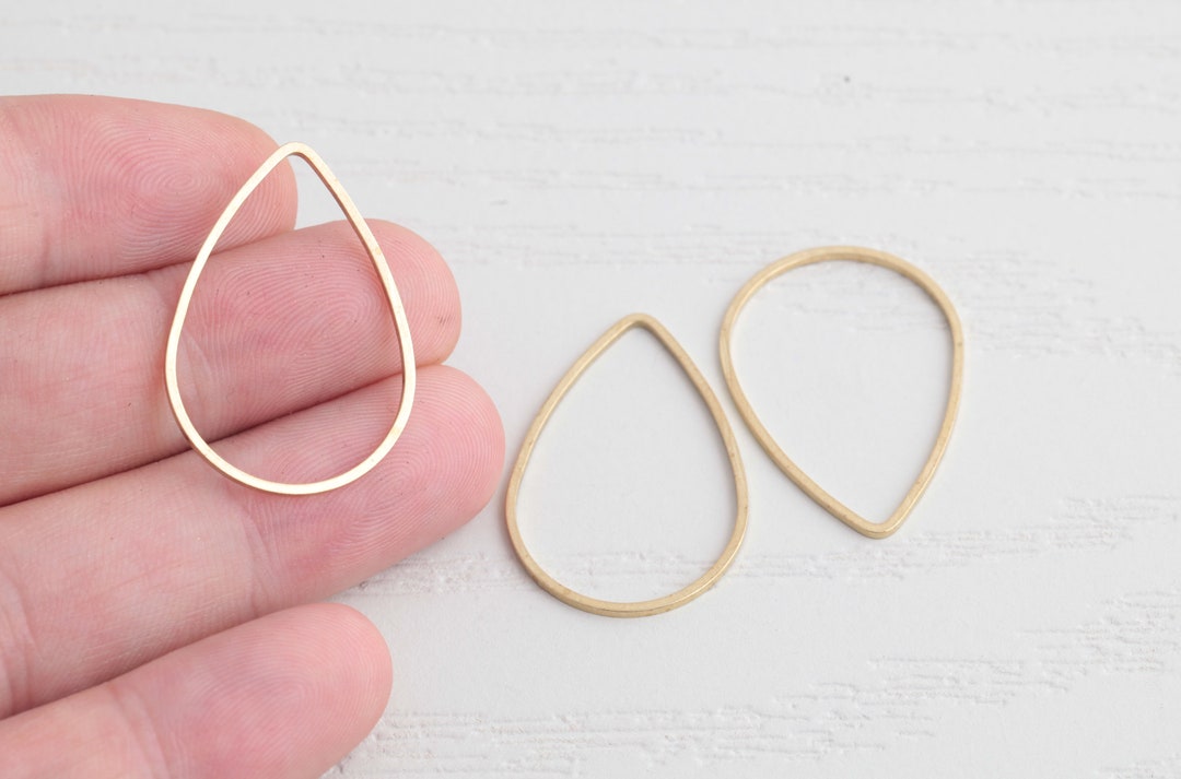 10 Pcs Raw Brass Drop Pendant , Brass Drop Connector , 10 Pcs Brass ...