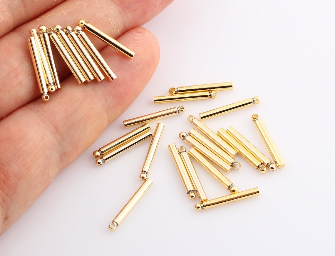 12 Pcs Gold Plated Bars 2x16mm Long Round Bar Long Bar - Etsy