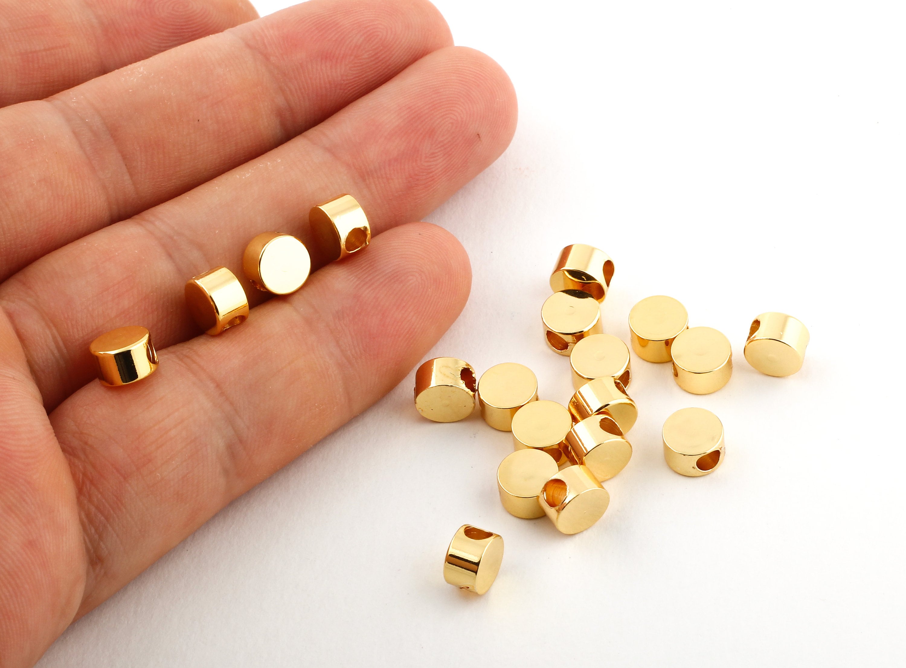 7mm 24k Shiny Gold Round Coins Flat Round Beads Stamping tag | Etsy