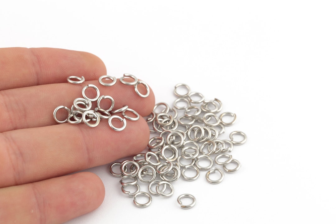 25 Pcs 1.2x7mm Jump Rings ,tiny Jump Ring Connectors , Rhodium Plated Connector , Rhodium Plated ...