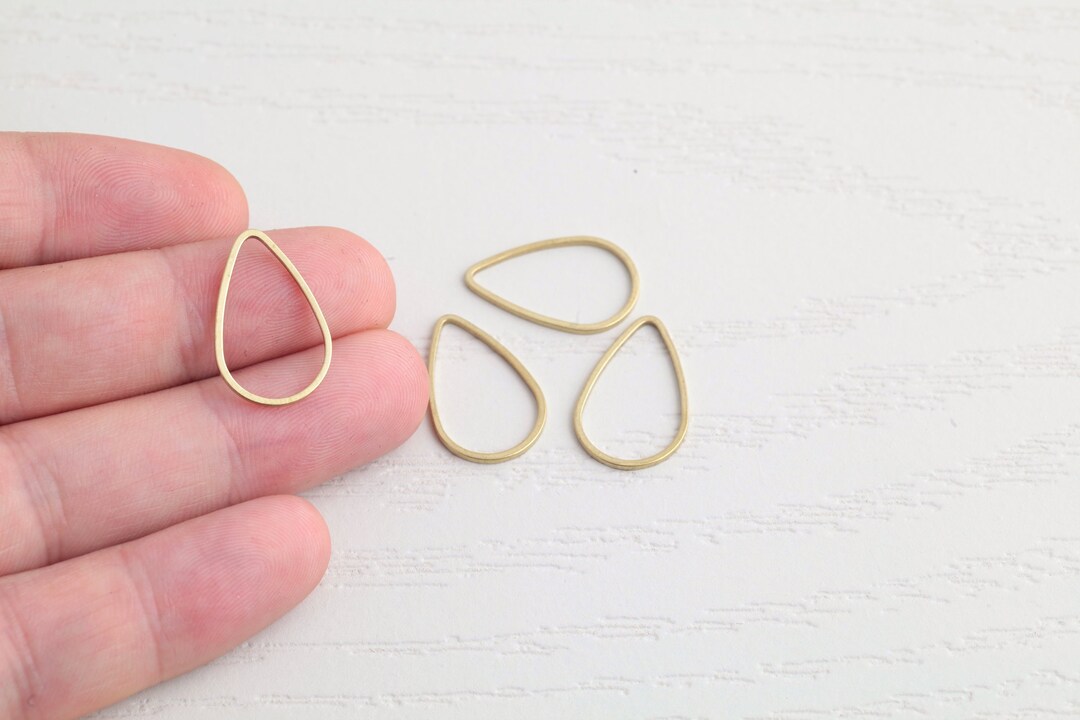 10 Pcs Raw Brass Drop Pendant , Brass Drop Connector , 10 Pcs Brass ...