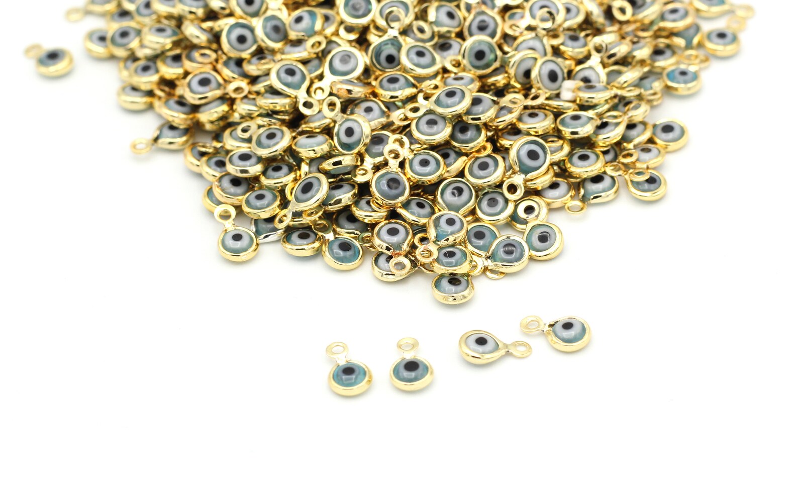 24k Shiny Gold Plated Eye Pendant,evil Eye Charm, Gold Evil Eye Pendant ...