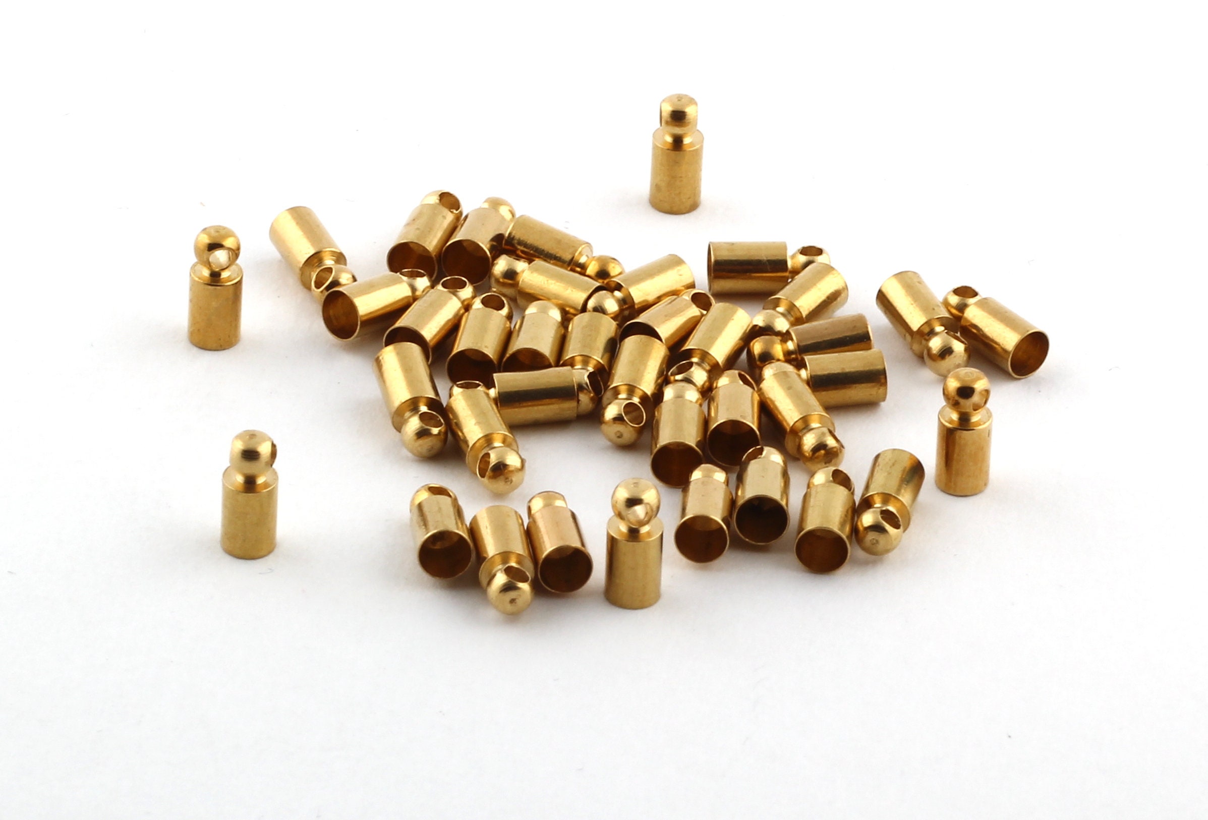 12 Pcs 3x8mm Raw Brass End Cap Solid Brass End Cap Cord | Etsy