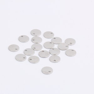 12 Pcs 10mm Silver Plated Hammered Disc, Circle Disc, Stamping ...
