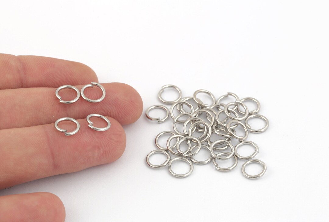 25 Pcs 1.2x9mm Rhodium Plated Jump Rings ,tiny Jump Ring Connectors , Rhodium Plated Connector ...