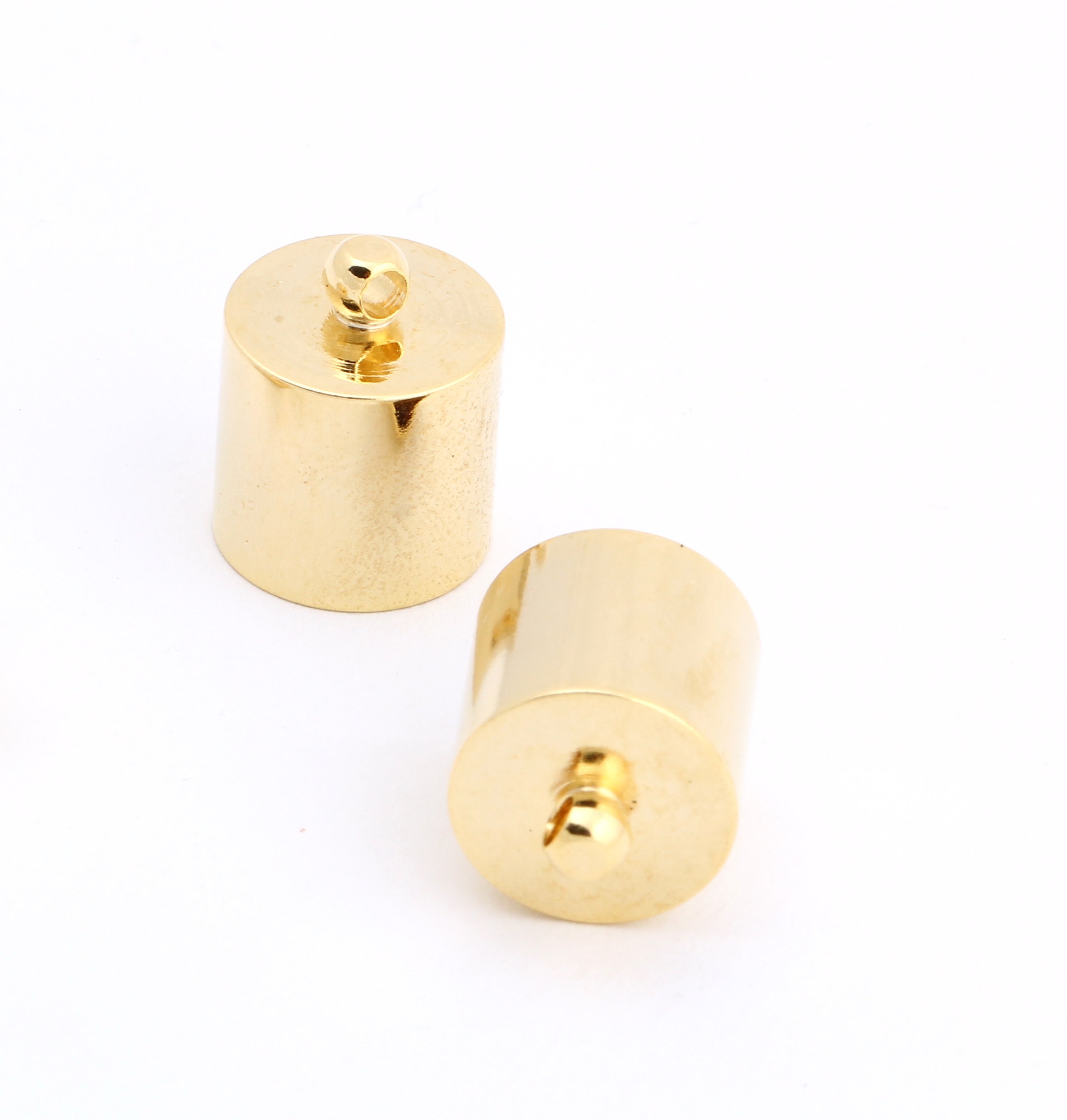 Hole Inner 12mm ,2 Pcs Gold Plated End Cap ,huge End Caps, Solid Brass ...