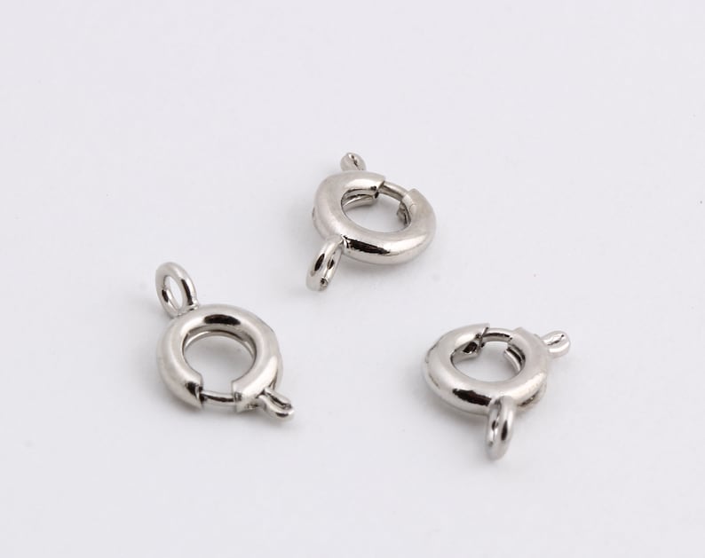 12 Pcs Silver Plated Round Spring Clasp brass Round Clasp - Etsy
