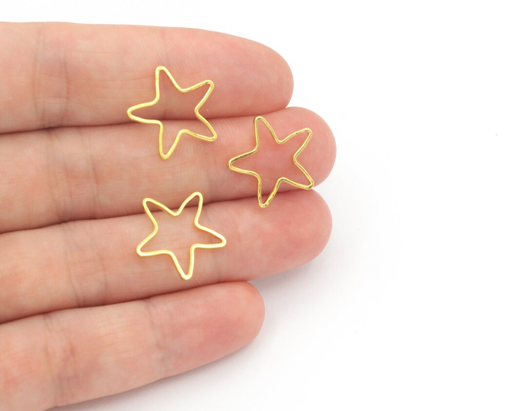 12 Pcs 15mm 24k Shiny Gold Plated Star Findings, Gold Plated Star ...