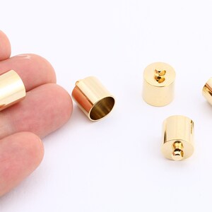 2 Pcs Gold Plated End Cap ,hole Inner 10mm, Huge End Caps, Solid Brass End Cap,bead Caps,cones ...