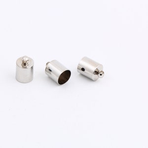 İnner 7mm Silver Plated End Cap ,hole Inner 7mm, Huge End Caps,solid ...