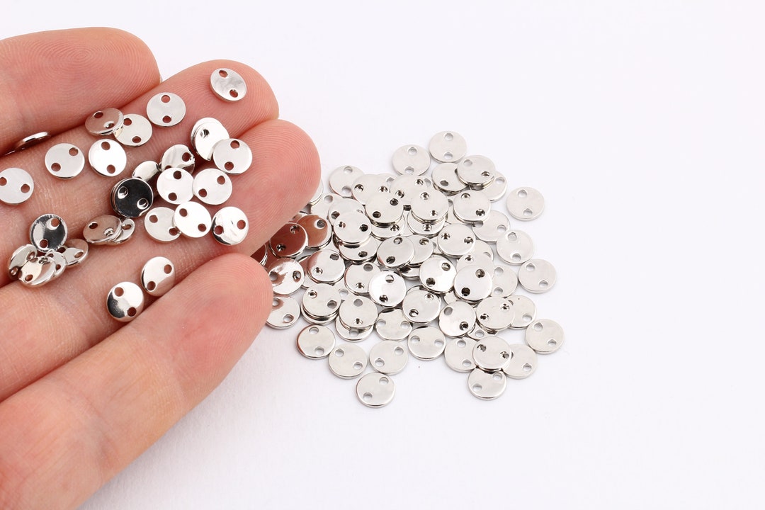 10 Pcs Silver Disc,6mm Silver Plated Disc, Stamped Disc, Coins, Two ...