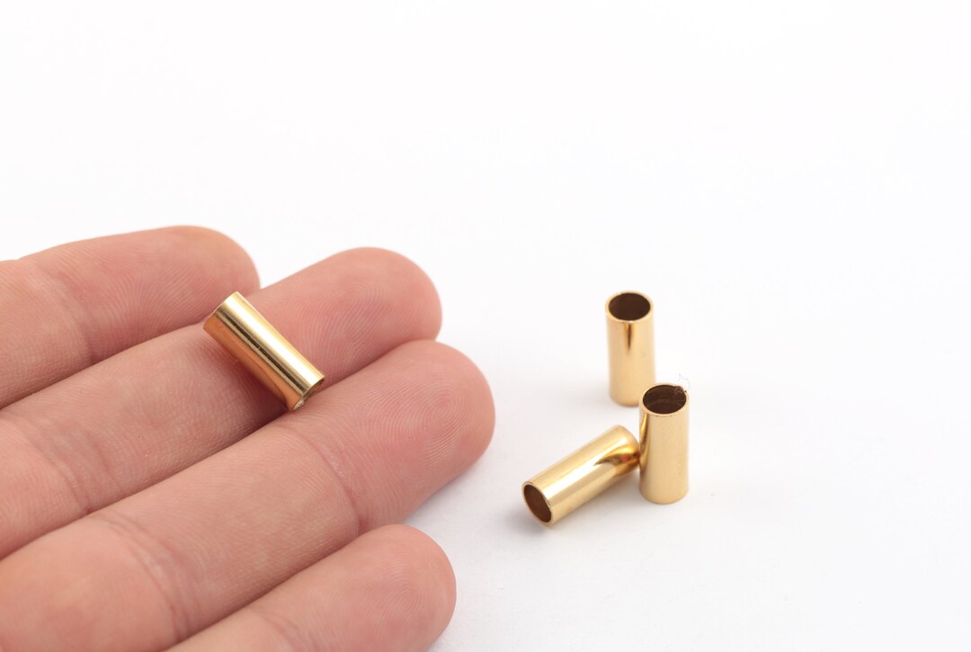 5 Pcs 6x15mm 24k Shiny Gold Plated Tube Beads ,straight Tube, Gold ...
