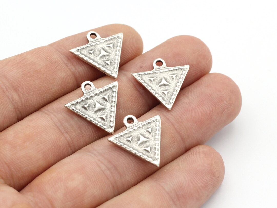 Antique Silver Medallion , Triangle Necklace , Triangle Coins , Antique ...