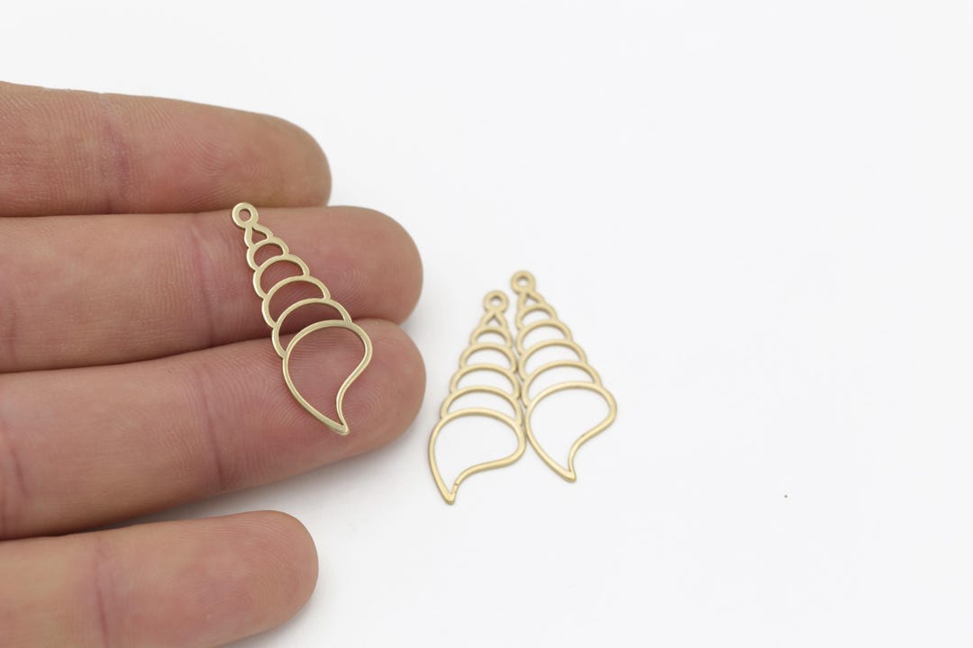 Raw Brass Laser Cut Sea Shell Charms , Oyster Pendant, DIY Necklace and ...