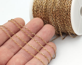 Brass Rope Chain Raw Brass Fox Chain Unsoldered Open Chain - Etsy