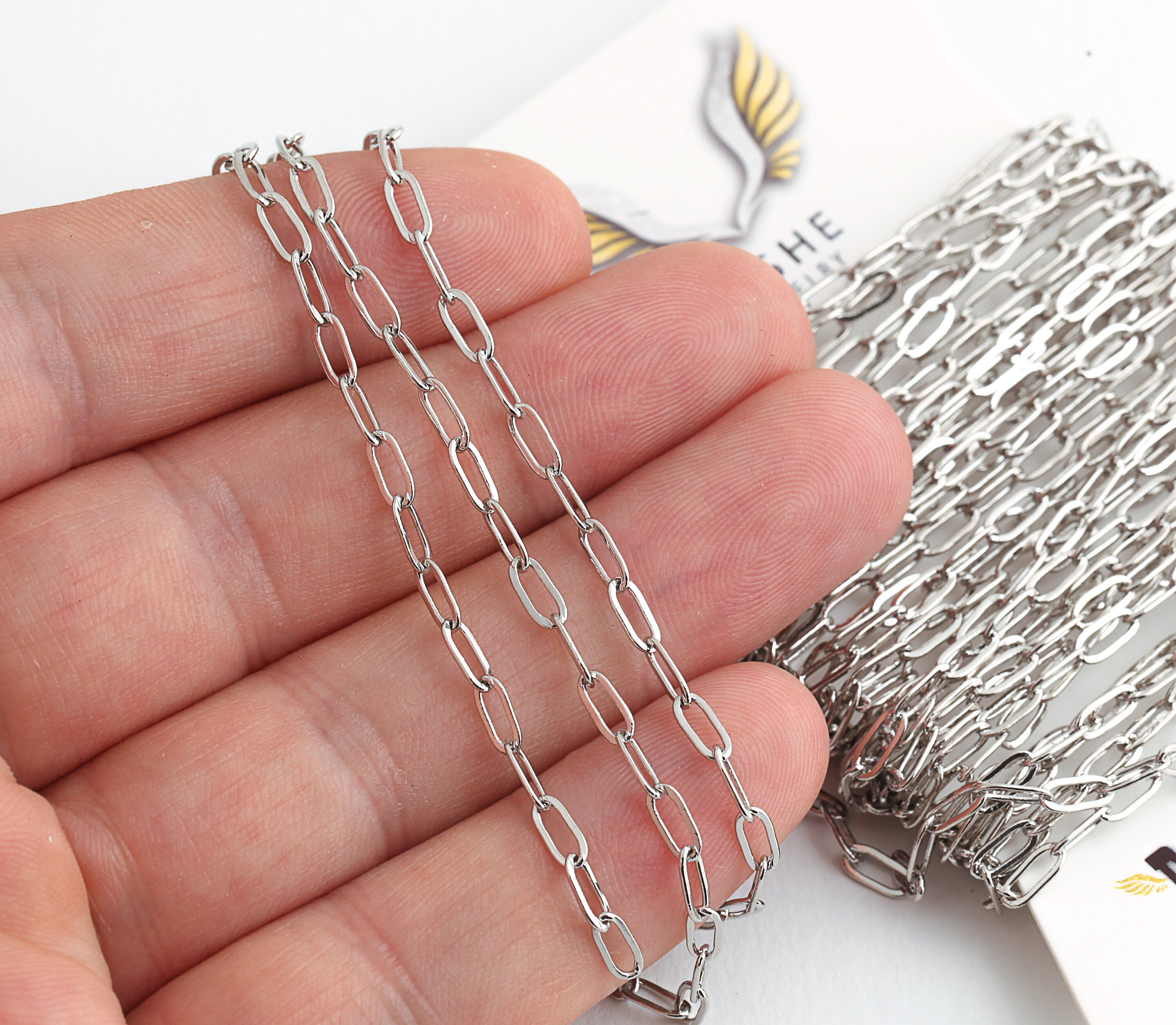 Silver Plated Oval Chains Necklace Chains Silver Plated - Etsy